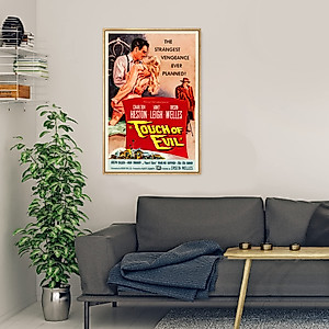 Touch Of Evil Charlton Heston Janet Leigh Orson Welles 1958 Movie Poster Print,Home Wall Art Decoration Poster Retro (Framed)