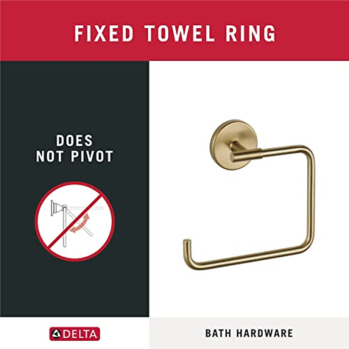 Delta Faucet 759460-CZ Trinsic Towel Ring, 2 x 6.41 x 5.69 Inches, Champagne Bronze