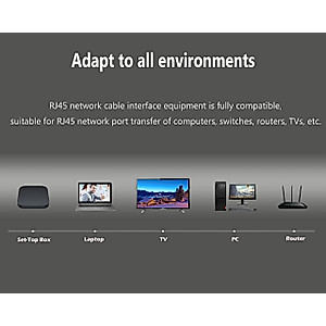CERRXIAN 90 Degree Ethernet LAN RJ45 Male to Female, Right Angle Network Cat5 / Cat5e / Cat6 Extender Adapter(2-Pack) Black,(Up Angle)