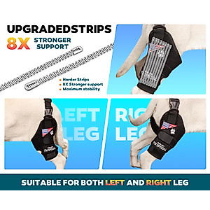 Virbraroo Dog Leg Brace for Torn Acl Hind Leg,8X Support Dog Knee Brace with Metal Strips for Joint Pain Relief, Rear Leg Brace with Adjustable Traction Belt for Cruciate Ligament Injury (L)