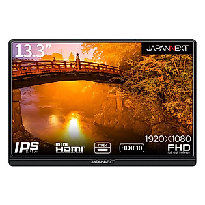 JapanNext JN-MD-IPS1331FHDR 13.3" Full HD (1920x1080) Resolution Mobile Monitor USB Type-C Mini HDMI