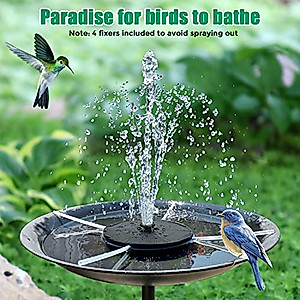 GAIZERL 3.5W Solar Fountain Pump for Bird Bath, Outdoor Water Fountain with 4 Fixed Sticks & 7 Nozzles, Solar Powered Floating Fountain with Colorful LED Lights, 2000 Battery for Garden, and Pool