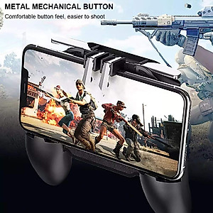 BBSJ Gaming Grip Portable Durable Upgraded 4 in 1 Game Mobile Controller with Cooling Fan Game Joystick for 4-6.5 Inch Phone