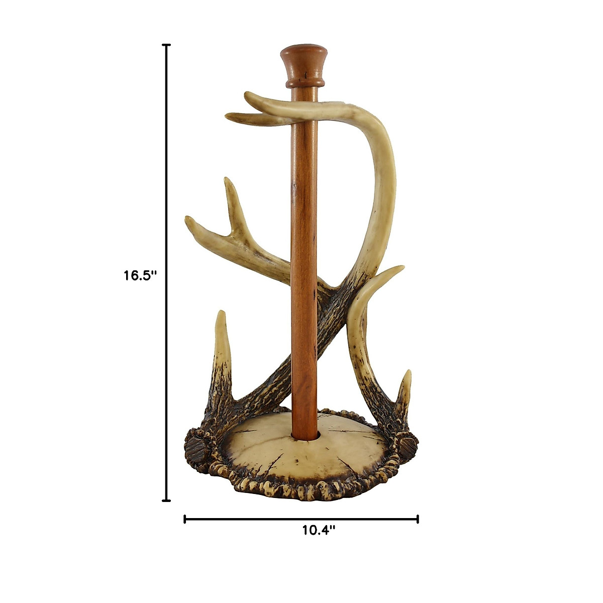 Pine Ridge 14.5" Updated countertop Antler Paper Towel Holder - Antler Collection, Rustic Design Magnetic Base Towel Holder for Home, Hunting Cabin and Lodge