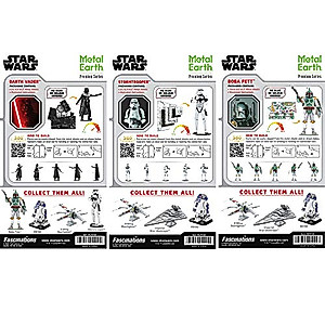 Metal Earth Fascinations Premium Series 3D Metal Model Kits Star Wars Set of 3 - Darth Vader - Stormtrooper - Boba Fett