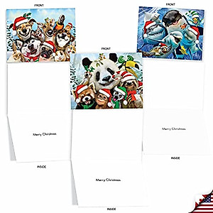 The Best Card Company - Variety Pack of 20 Christmas Greeting Cards with Envelopes, Humor Holiday Assortment for Men and Women (10 Designs, 2 Each) Merry Christmas to Zoo AM6652XSG-B2x10