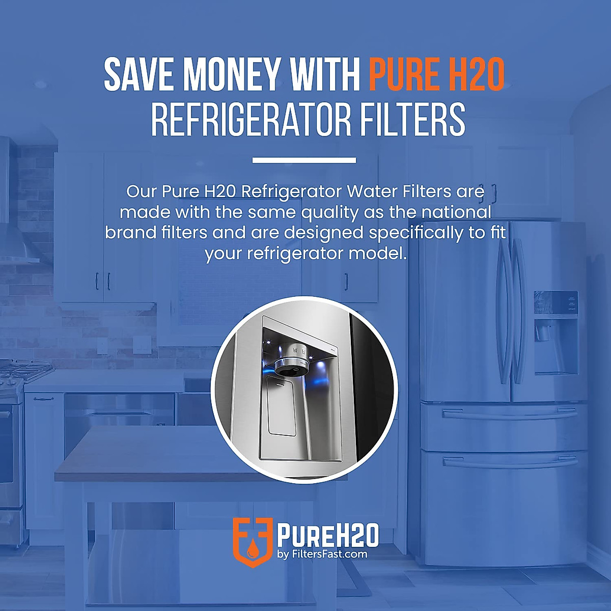 PureH2O PH21210 Compatible Replacement for Select Whirlpool and KitchenAid Refrigerator Models, Fridge Water Dispenser, Carbon Water Filter CartridgeQ