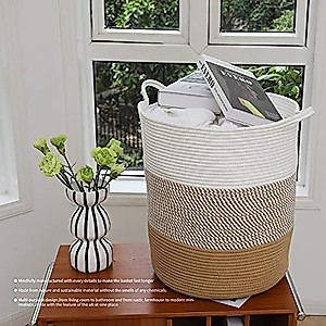 ZLG Cotton Rope Basket 14.15x18.1x15.94Inch Baby Laundry Basket Toy Storage Basket large baskets for blankets