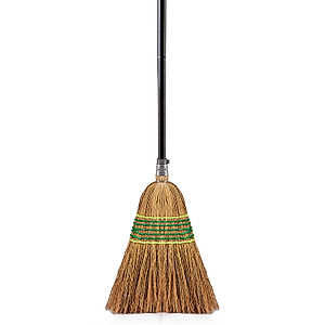 Yocada Heavy-Duty Corn Broom Commercial Indoor Outdoor Broom 59.8" Tall Perfect for Courtyard Garage Lobby Mall Market Floor Home Office Leaves Stone Dust Rubbish