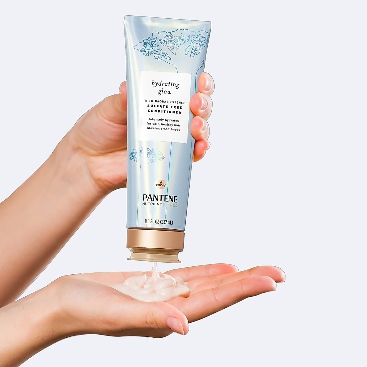 Pantene Sulfate Free Conditioner, Hydrates Dry Damaged Hair, Nutrient Blends with Baobab Essence, Safe for Color Treated Hair, 8.0 oz