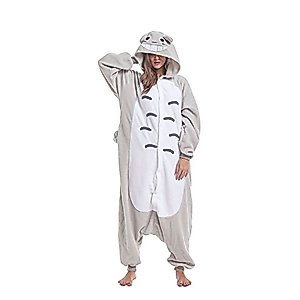 Sqlszt Animal Onesie Adult One Piece Pajamas Unisex Cosplay Costume for Women Men XL Grey