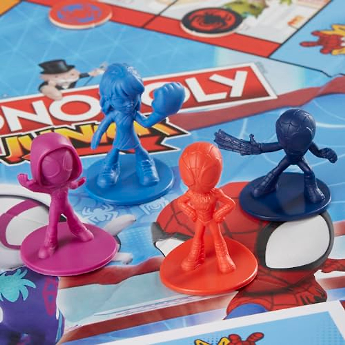 Hasbro Gaming Monopoly Junior: Marvel Spidey and His Amazing Friends Edition Board Game for Kids Ages 5+,with Artwork from The Animated Series,Kids Board Games