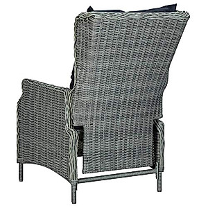 KTHLBRH 9 Piece Patio Dining Set with Cushions Poly Rattan Light Gray,Outdoor Patio furnature,Outdoor Furniture,Patio Set,Balcony Furniture,for Patio,Garden,Poolside,Backyard