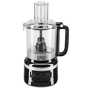 KitchenAid KFP0919OB 9-Cup Food Processor Chop Puree Knead Mix Shred Slice Onyx Black (Renewed)