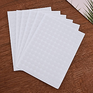 Bekecidi 6 Sheets 324pcs White Self-Adhesive Screw Hole Stickers, Plastic Screw Hole Cover Stickers Dustproof Screw Cap Covers for Wood Furniture Cabinets Screws (21mm)