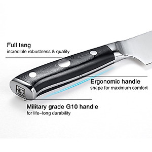 PAUDIN Chef Knife 8 Inch, Professional Kitchen Knife, 7Cr17MoV German Stainless Steel Forged Chefs Knife with Ergonomic G10 Handle, Classic Chef's Knife Meat Knife with Gift Box