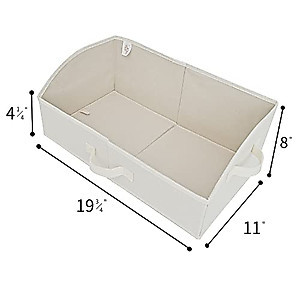 GRANNY SAYS Shelf Storage Baskets, Cloth Bin Organizer and Storage Bins, Trapezoid Storage Boxes Decorative, Clothing Bins for Changing Table Closet Shelves, Pearl White, 3-Pack