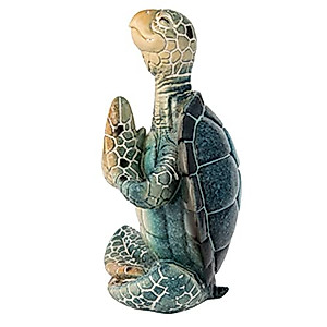 Sea Turtle Yoga Figurine Turtle Meditating Coastal Beach Home Decor 6 1/2 in x 4 1/2 in (Prayer)
