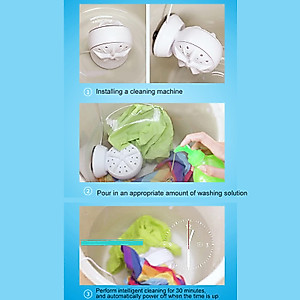 Dpofirs 5V USB Mini Washing Machine, Portable Lightweight Home Washer with Dual Turbine Ultrasonic Deep for Sinks Dorms Travel, Small Dishwashing for Hand Washing, Laundry