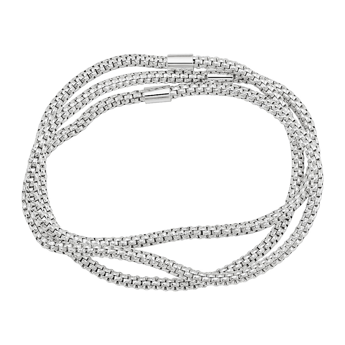 Silpada 'Beaded Trinity' Chain Bracelet in Sterling Silver, 6.75"