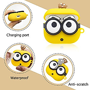 FREEOL Cute Anime Big Eyes Bob Airpods 3rd generation(2021)Case, 7 in 1 Airpods 3 Silicone Accessories Protective Cover, 3D Fashion Fun Cartoon Character Design Airpods Skin for Girls Women Kids Teens