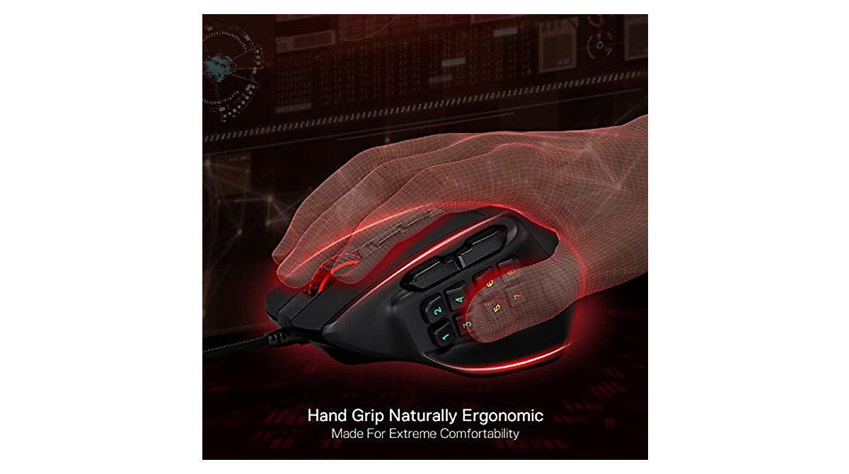 Redragon M811 Aatrox MMO Gaming Mouse - 15 Programmable Buttons