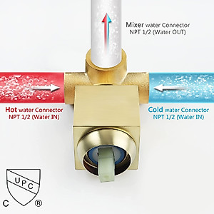 Brushed Gold Ceiling Shower System Shower Faucet GGStudy Bathroom Luxury Rain Mixer Shower Combo Set Rainfall Shower Head System 10 Inch with Valve and Trim