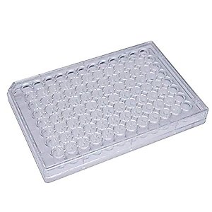 Grow Cells with Olympus 96-Well Tissue Culture TC Treated Plates, Sterile, Individually Wrapped, Flat Bottom Wells, 100 Treated Cell Culture Plates/Unit