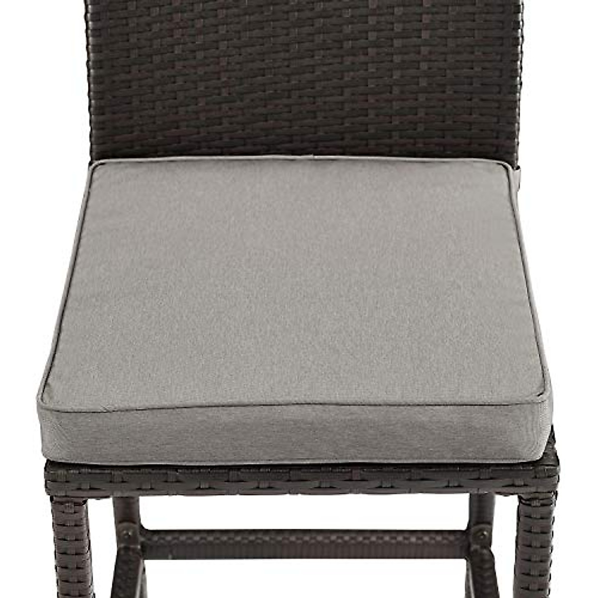 Crosley Furniture KO70143BR-GY Palm Harbor Deluxe Wicker Bar Stool with Cusion, Brown, Set of 2