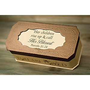 Cottage Garden Children Rise and Call Her Blessed Copper Textured Jewelry Music Box Plays Amazing Grace