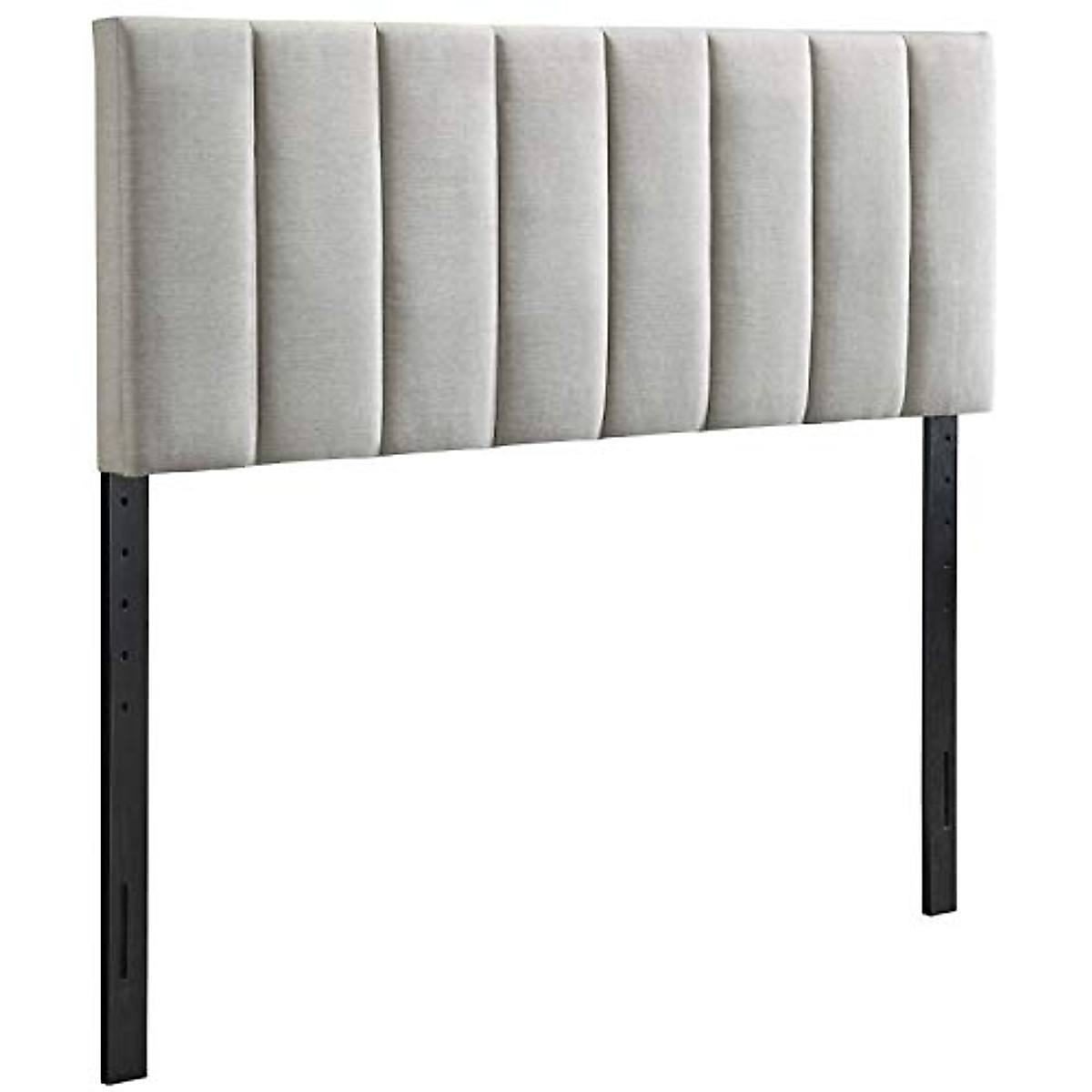 DG Casa Sierra Tufted Upholstered Vertical Channel Adjustable Height Headboard, Queen Size in Beige Polyester Blend Fabric