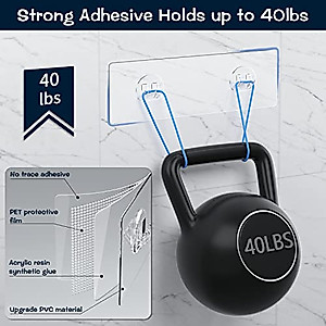 AKTECKE Shower Caddy Adhesive Replacement, No Drilling Transparent Adhesive Wall Hooks for Corner Shower Organizer, Waterproof Adhesive Strips for Bathroom Storage Shelf