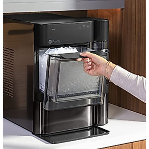 GE Profile Opal 2.0 | Countertop Nugget Ice Maker with Side Tank | Ice Machine with WiFi Connectivity | Smart Home Kitchen Essentials | Black Stainless
