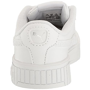 PUMA Carina Sneaker, White White Silver, 3 US Unisex Little Kid