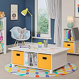 RiverRidge Kids 6 Cubby Storage Activity Table, White