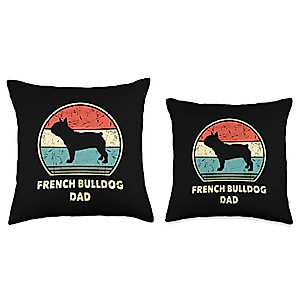 French Bulldog Dad Funny Dog Lovers Men Gift Frenchie Daddy Throw Pillow, 16x16, Multicolor