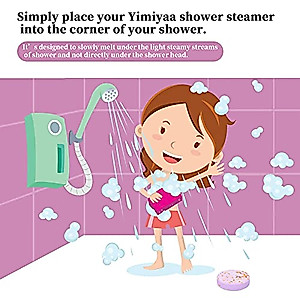 60mm 6pcs Shower Bombs Gift , Yimiyaa Organic & Natural Handmade Tablets Aromatherapy Steamers for Women,Shower Fizzers Melts Vapor Gift for Stress Relief, Relaxation Home Spa Birthday Holiday Gifts