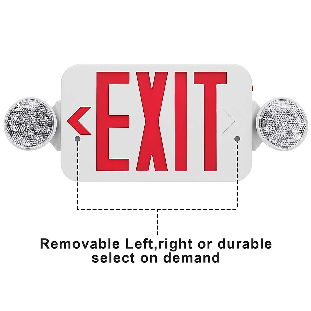 Red Letter Exit Sign Emergency Lights Office Shopping Mall School Exit Sign LED Adjustable Head Emergency Exit Lighting Red Combo Exit Sign Emergency Lights Backup Battery Commercial Grade