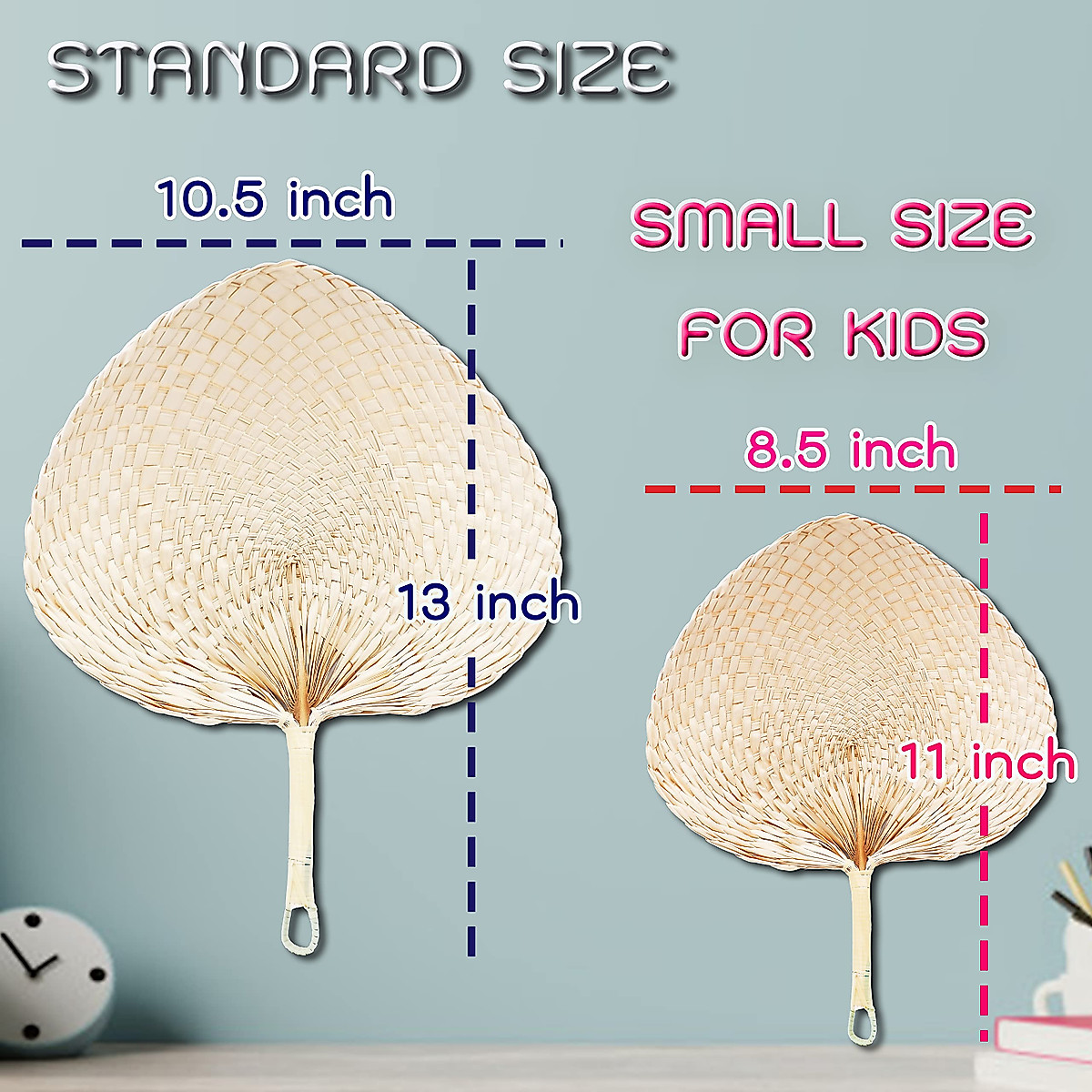 Palm Leaf Fan Woven Farmhouse Kitchen Summer Cooling Party Beach Wedding Camping 1 Pack (Standard)