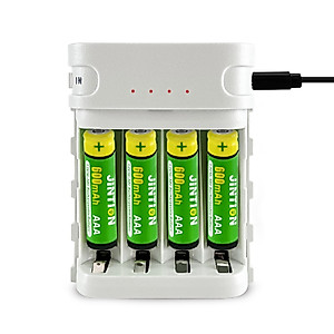 JINTION Ni-mh AAA 600mAh Battery 1.2V Triple A Rechargeable Batteries for Solar Outdoor Garden Lights, String Light, Pathway Lamp, Toys, 8 Pack