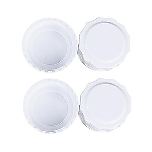 Baby Bottle Lid Screw Lids Aka Travel Caps with Rewritable Sealing Disc Compatible with Avent Wide Mouth Bottles Baby Bottle Lid Cap Replace Natural Bottle Sealing Ring and Sealing Disc (4pcs)