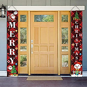 Merry Christmas Decorations Outdoor | Merry Christmas Decorations Front Porch Banners for Halloween Porch Decor | Fall Decor | Halloween Decorations Indoor