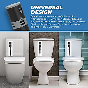 High Performance Universal Toilet Fill Valve Replacement Kit - Quiet and Fast Fill, Super Easy to Install (1-Pack)