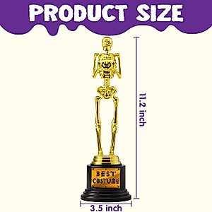 JOYIN 2 PCS Halloween Trophy Awards Best Costume Skeleton 11.25 X 3.5 for Halloween Medals Party Favor Prizes, Trick or Treat, Costume Contest Trophy, School Classroom Rewards, Treats for Kids