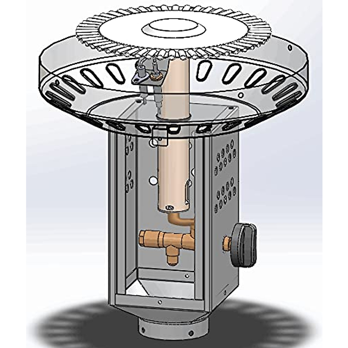 MCAMPAS CSA Certified Gas Safety Control Valve with Piezo Push Ignition Device for Garden Sun Propane Powered Patio Heater Repair Replaces Parts (Screw Thread)