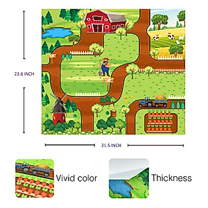 Peagprav Farm Playset Mini Barn Farm Toys 119PCS Plastic Animals Figurines and Fence with Map Figures Farmer Vehicle Truck with Forestry Trailer for 3-12 Years Old Kids Boys Girls Toddlers