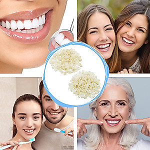 200 Pcs Fake Teeth for Missing Teeth Replacement Repair Kit Tooth Veneer Crown Tooth Replacement it Yourself Front Teeth Dental Veneer with Thermal Beads for Holiday Cosplay