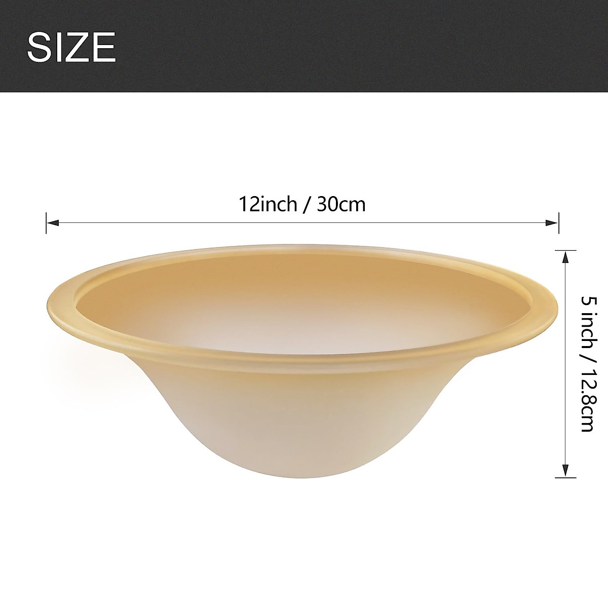 Antique Glass Lamp Shade for Floor lamp, Alabaster Torchiere Lamp Shade Replacement, Floor Lamp Replacement Parts (Antique, 12'')