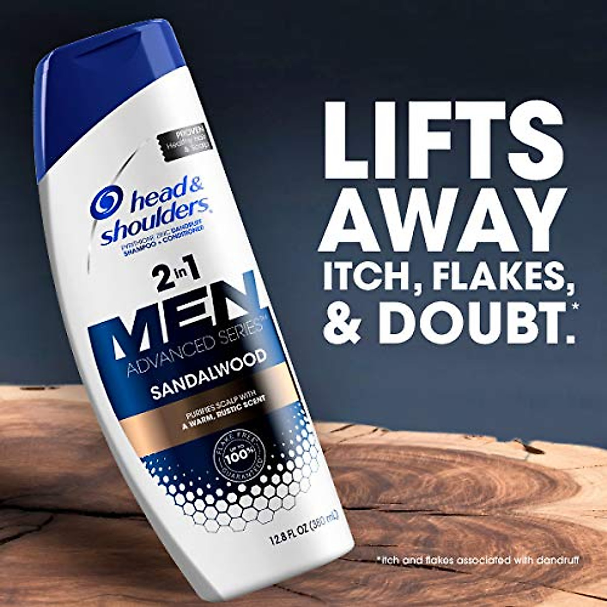 Head & Shoulders Advanced Series Sandalwood 2-In-1 Shampoo & Conditioner for Men, 12.8 Fl Oz