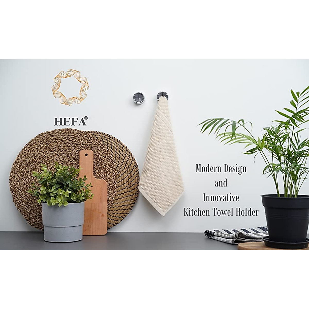 HEFA Towel Hooks, Towel Holder, Dish Towel Holder, Kitchen Organization, Kitchen Towel Hook, Kitchen Towel Holder, Hand Towel Holder, Kitchen Gadgets, Kitchen Essentials, Bathroom Accessories, 4 Pack